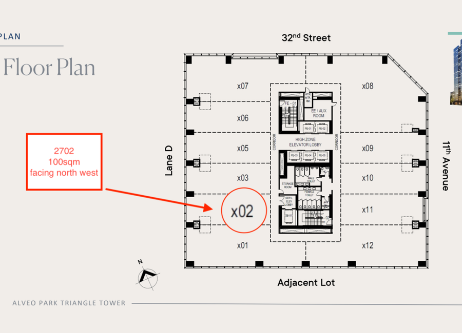 Office Space for sale last unit in Alveo Park Triangle, BGC