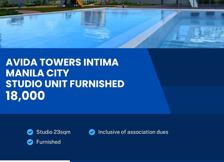 Studio Avida Towers Intima Fully Furnished For Rent Condo in Manila ...