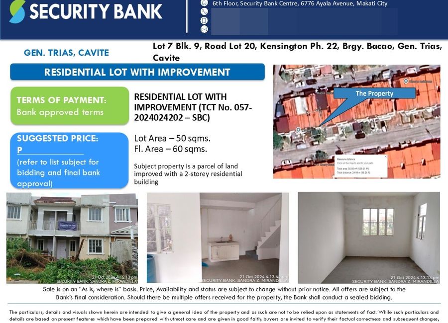 For Sale Foreclosed in Bacao General Trias,Cavite