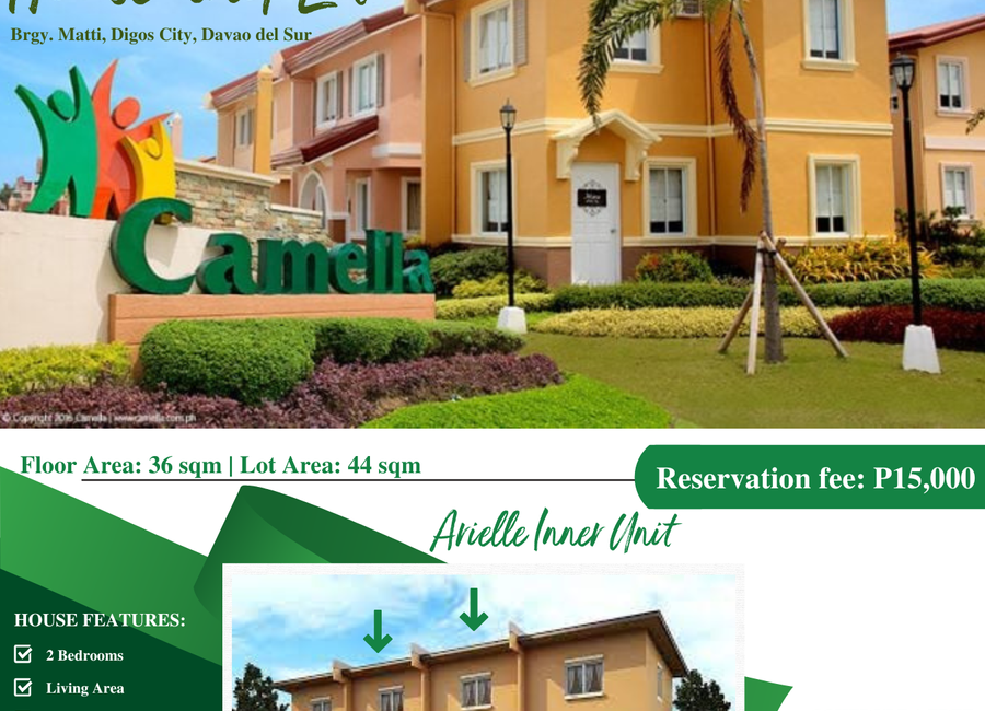 Arielle Inner Unit Townhouse in Digos City