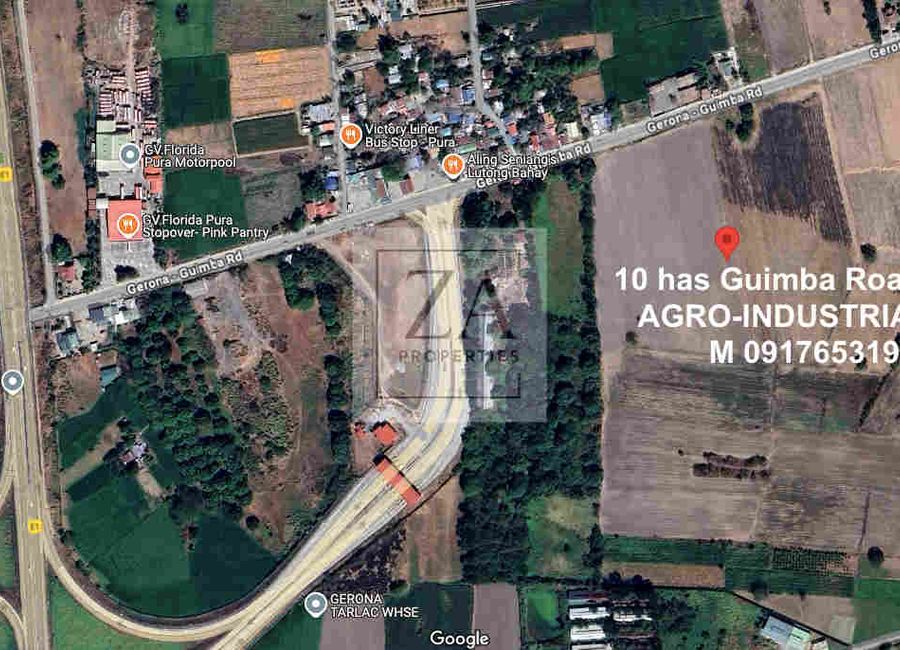 10 Hectares Agro-Industrial Land Gerona Guimba Road – Near TPLEX Entry/Exit