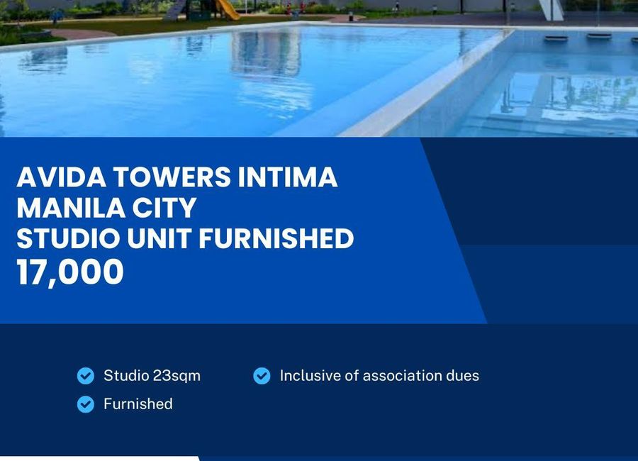 Studio Avida Towers Intima For Rent Fully Furnished Condo in Manila