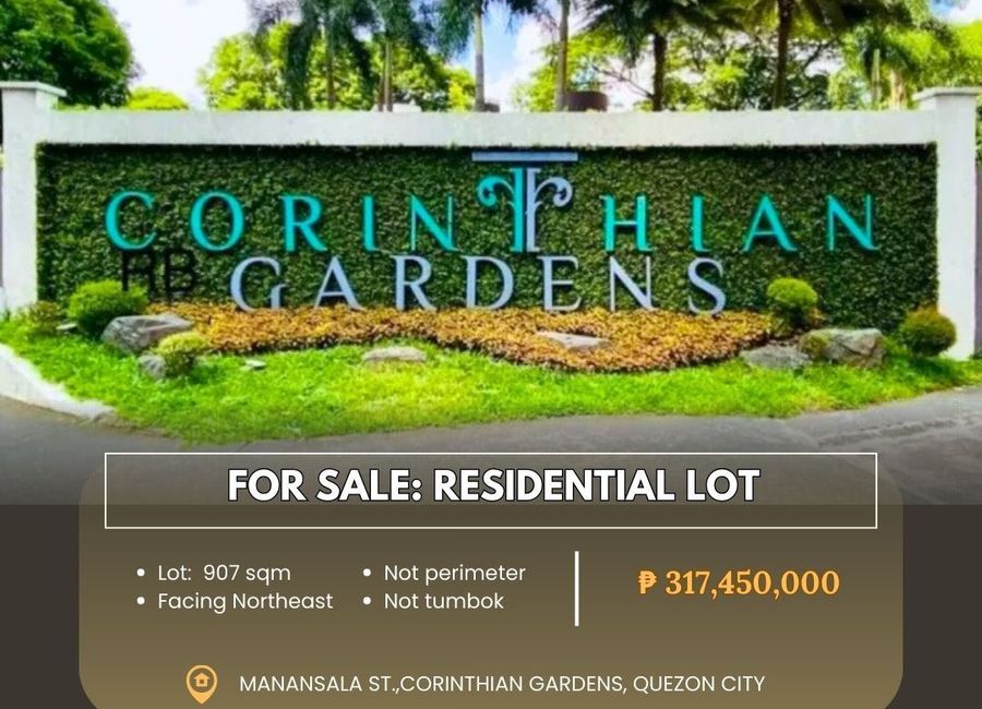 For Sale: Residential Lot located at Manansala St.,Corinthian Gardens ...