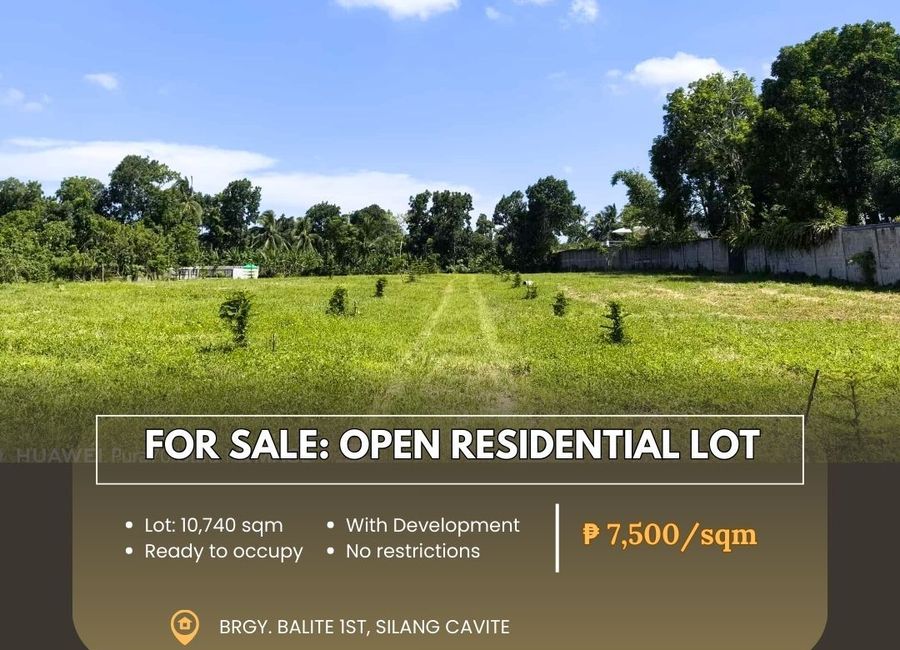 For Sale: Open Residential Lot located at Brgy. Balite 1st, Silang Cavite