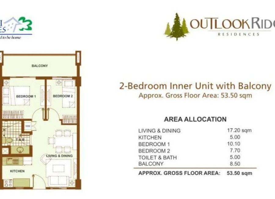 2 Bedroom w/ Car Garage in OUTLOOK RIDGE DMCI Baguio : OK for FINANCING ...