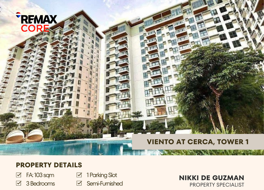 For Lease: 3BR Unit at Viento at Cerca, Tower 1, Ayala Alabang ...