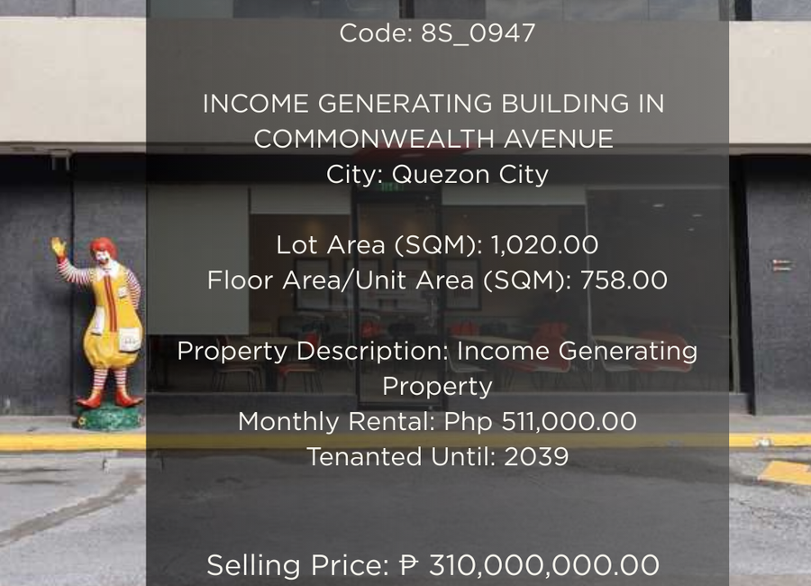 INCOME GENERATING BUILDING IN COMMONWEALTH AVENUE