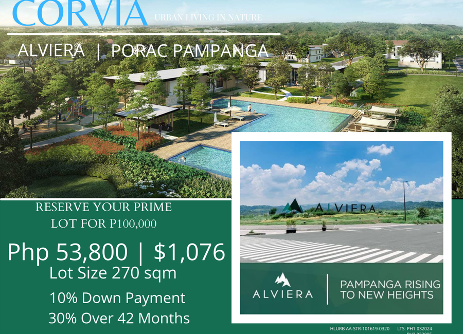 Prime Lots for Sale in Corvia Alviera Porac