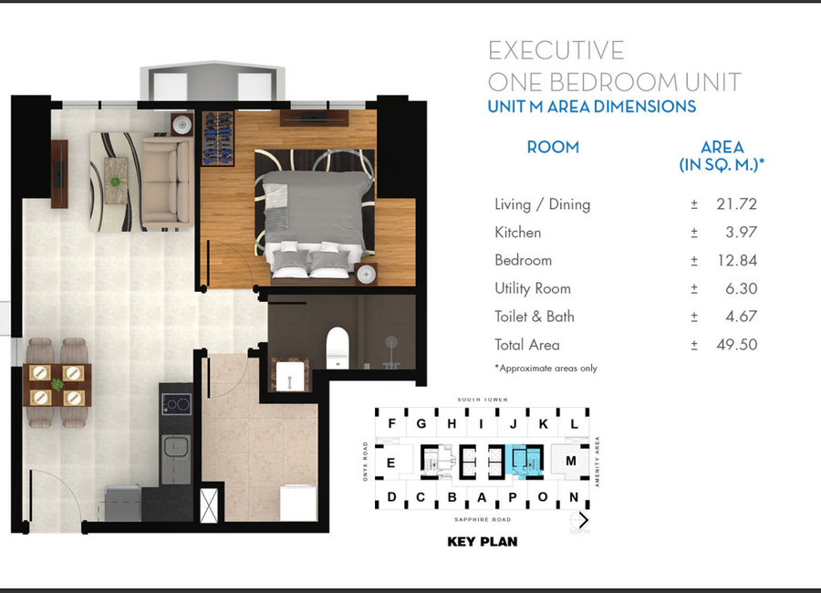One Bedroom Condo Unit Nearby Schools and Business Establishments