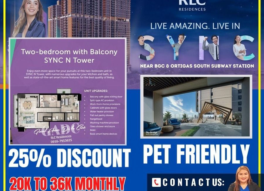 25% Discount For Sale Pre-Selling 2BR condominium with Balcony in C5 ...